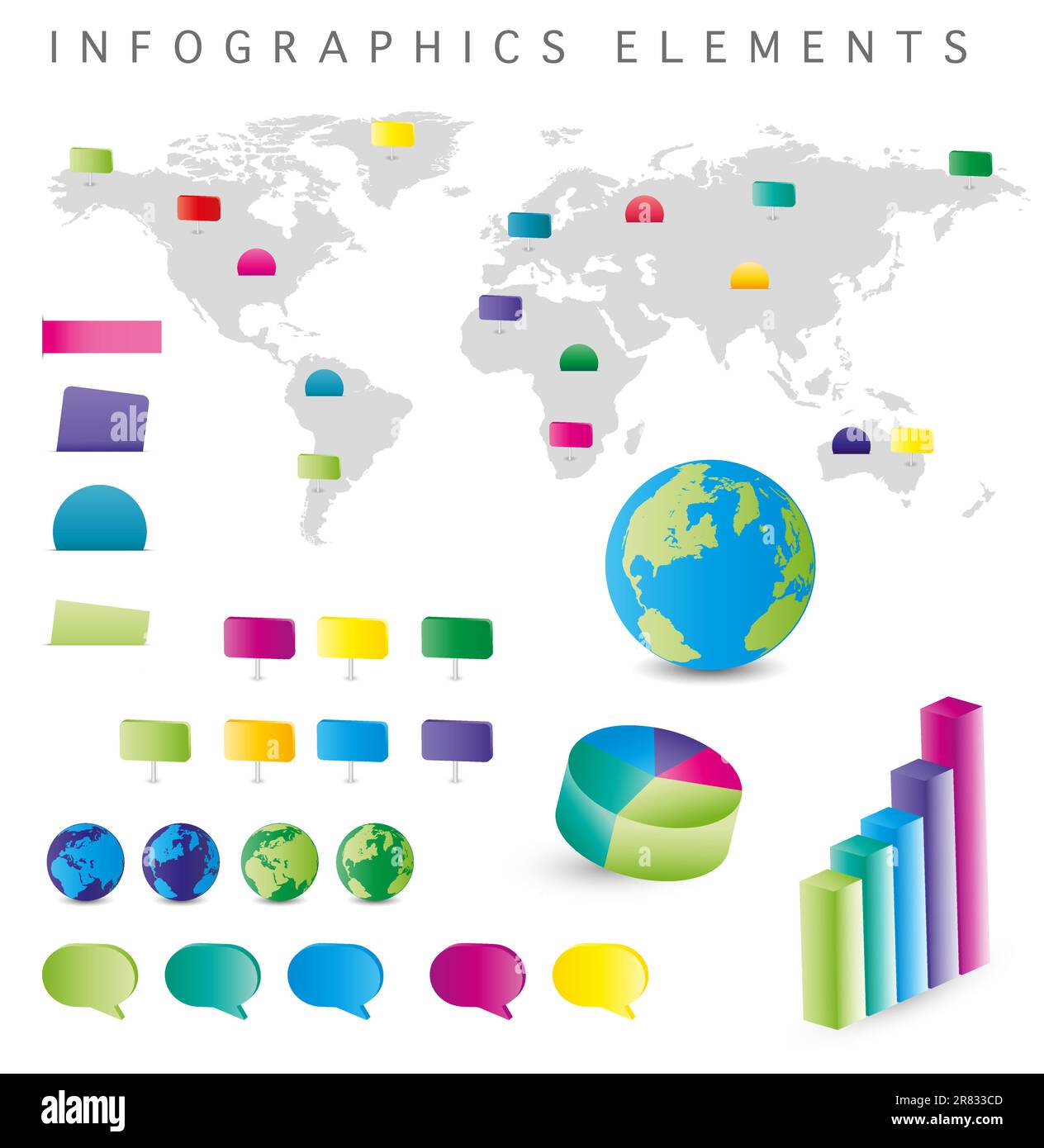 Collection of Infographics Elements on White Background Stock Vector ...