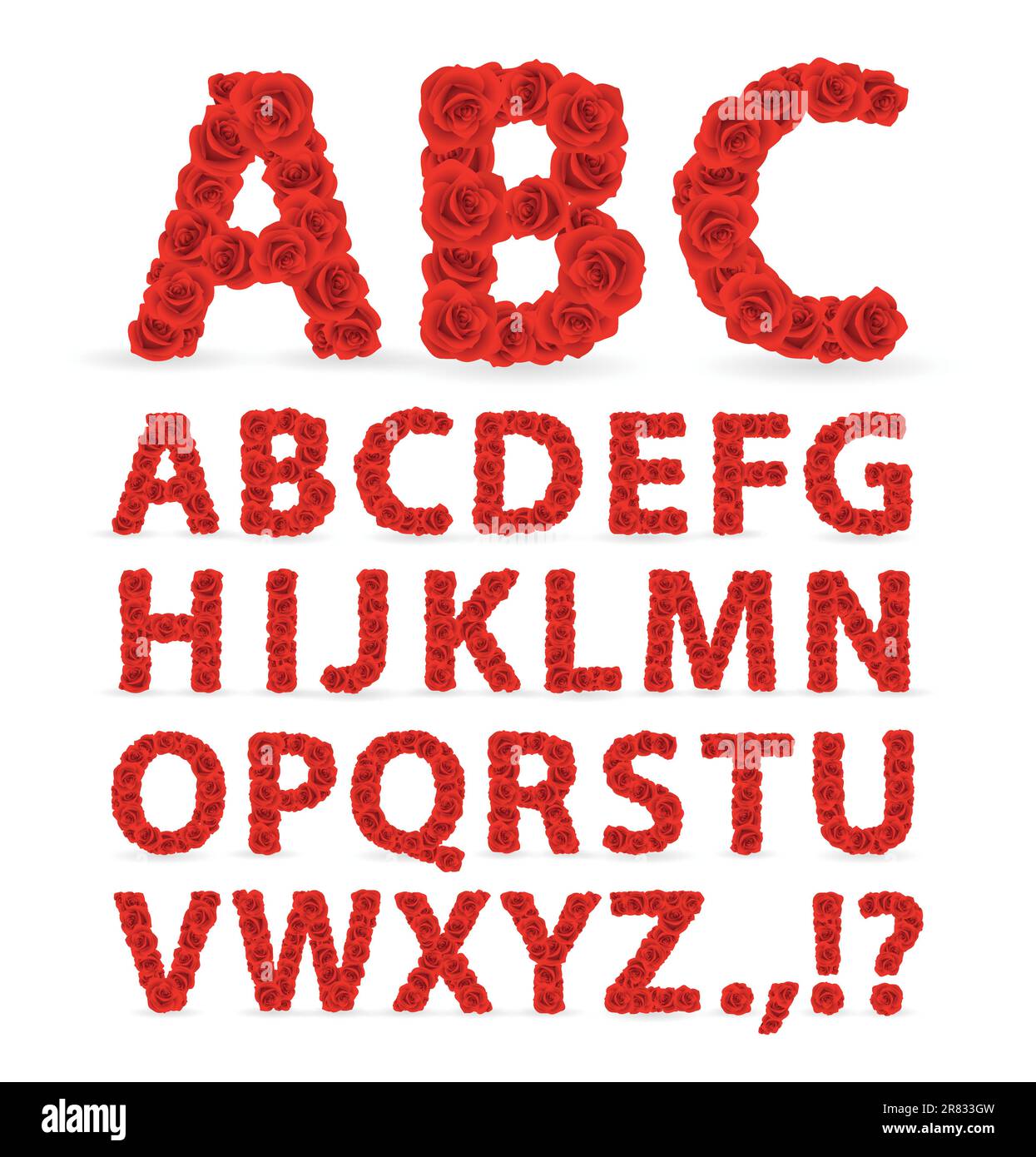 Red Roses font. Check my portfolio for other letters Stock Vector Image ...