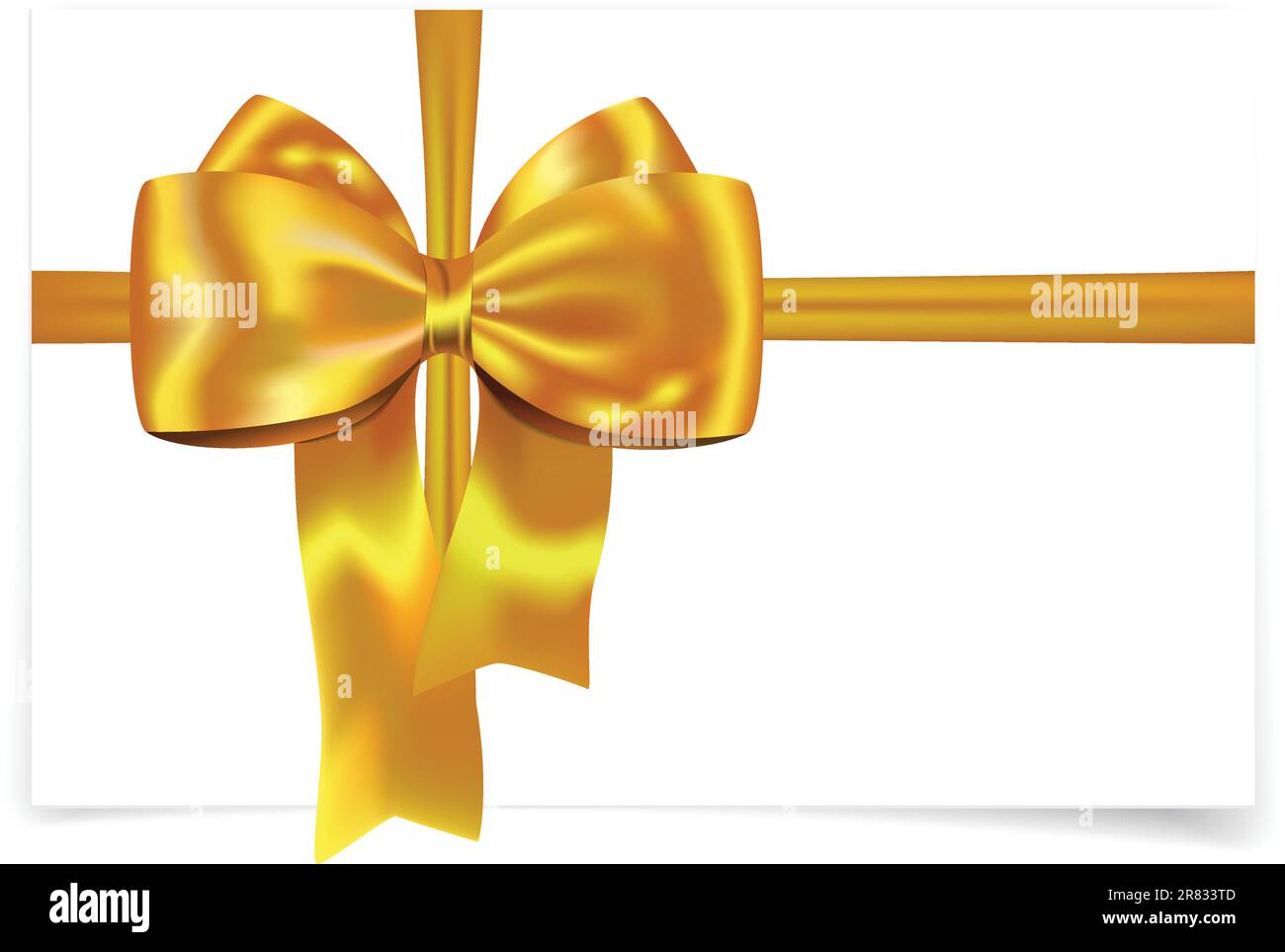 Golden/yellow gift ribbon with bow for cards, boxes and decorations ...