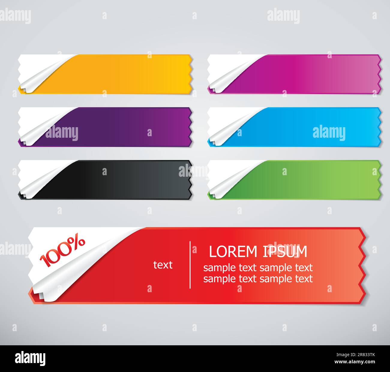 Vector set of colored stickers for different sample options Stock ...