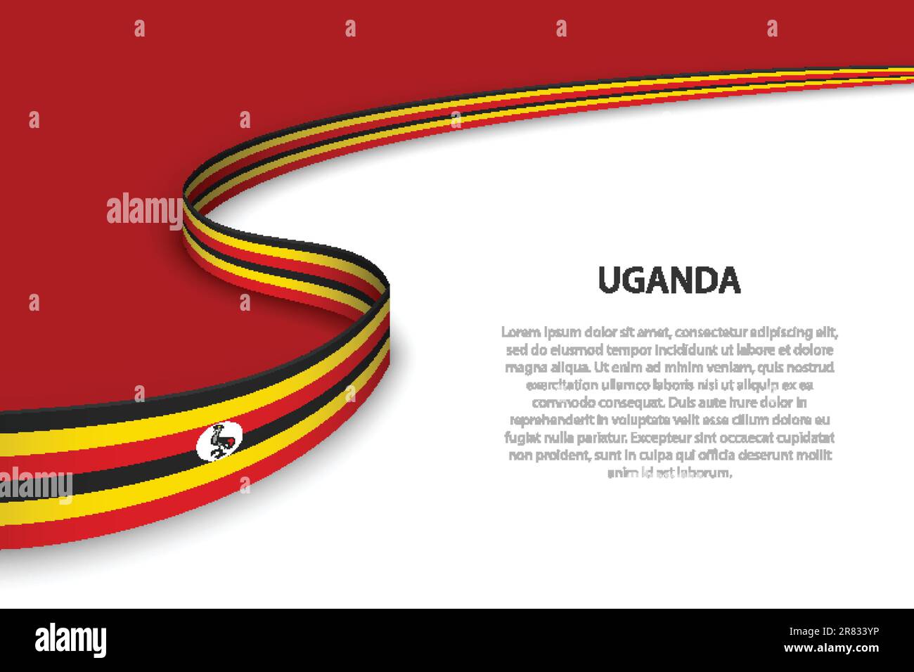 Wave flag of Uganda with copyspace background. Banner or ribbon vector template Stock Vector ...