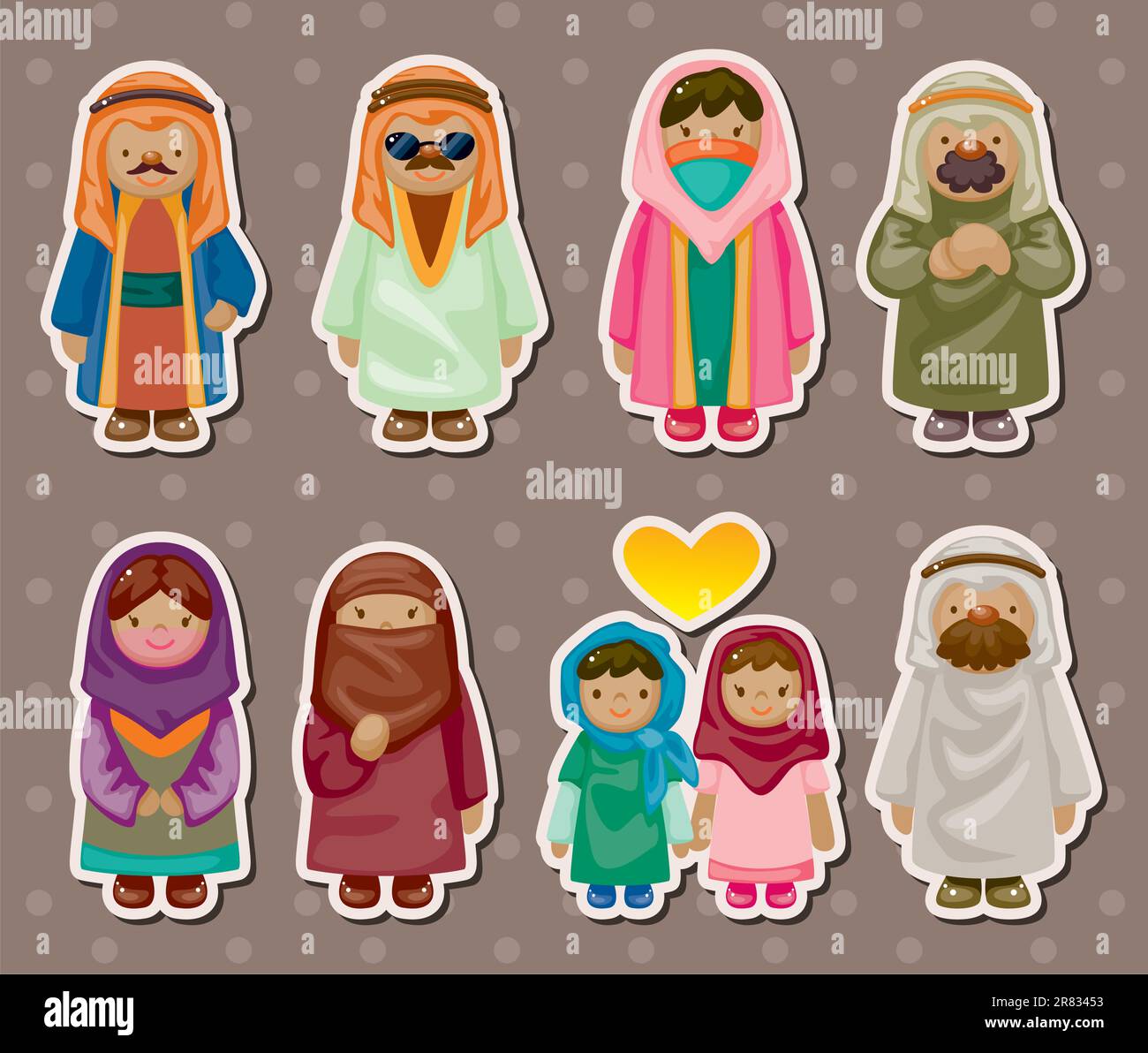 cartoon Arabian people stickers Stock Vector Image & Art - Alamy