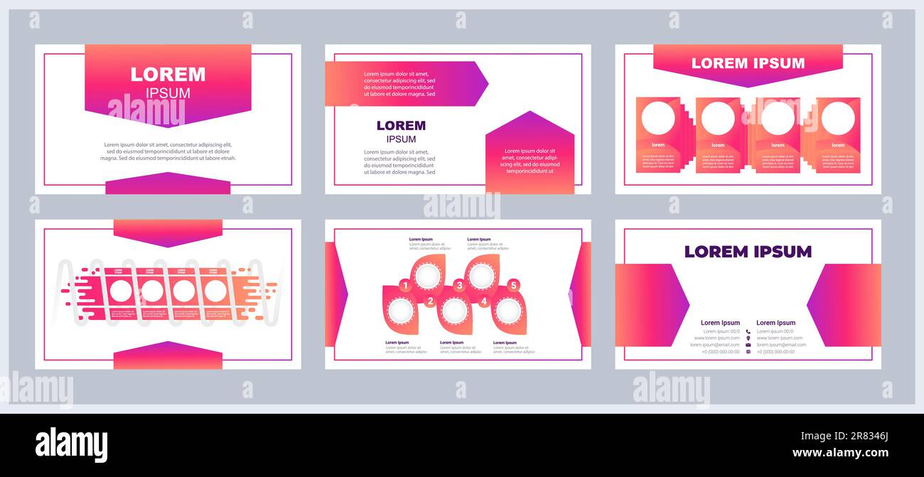 Project Management Presentation Templates Set Stock Vector Image & Art 