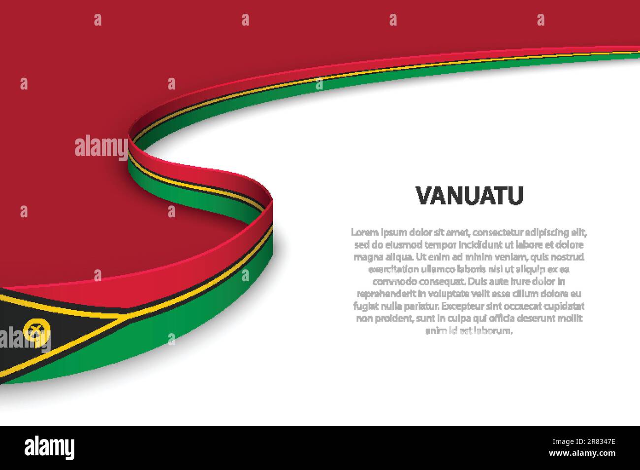 Wave flag of Vanuatu with copyspace background. Banner or ribbon vector ...