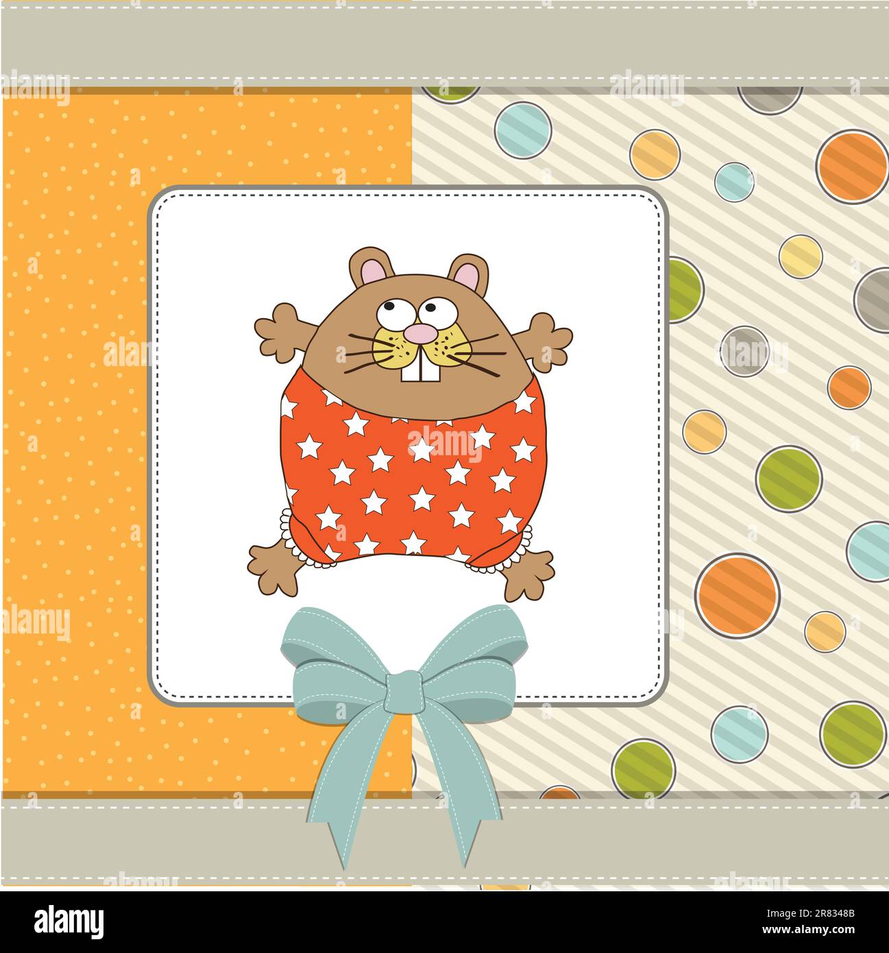 greeting card with cute little rat Stock Vector Image & Art - Alamy