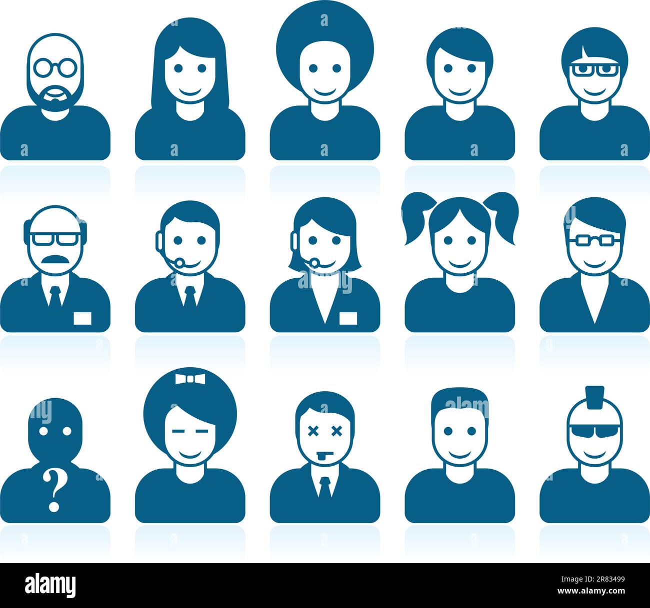 Simple people avatars with different style and hairdo Stock Vector ...