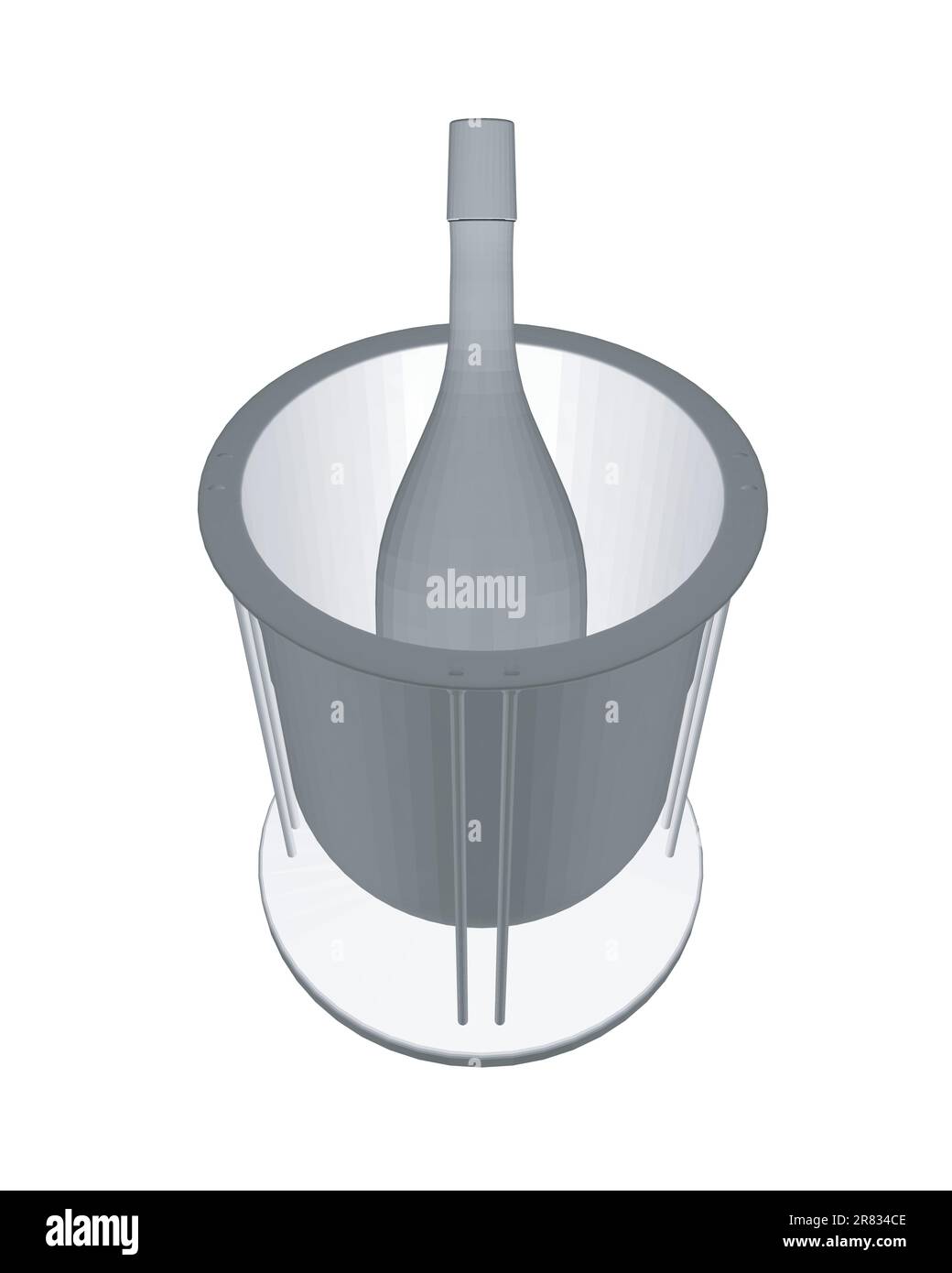 Polygonal Bottle of champagne in restaurant bucket with ice. Vector ...