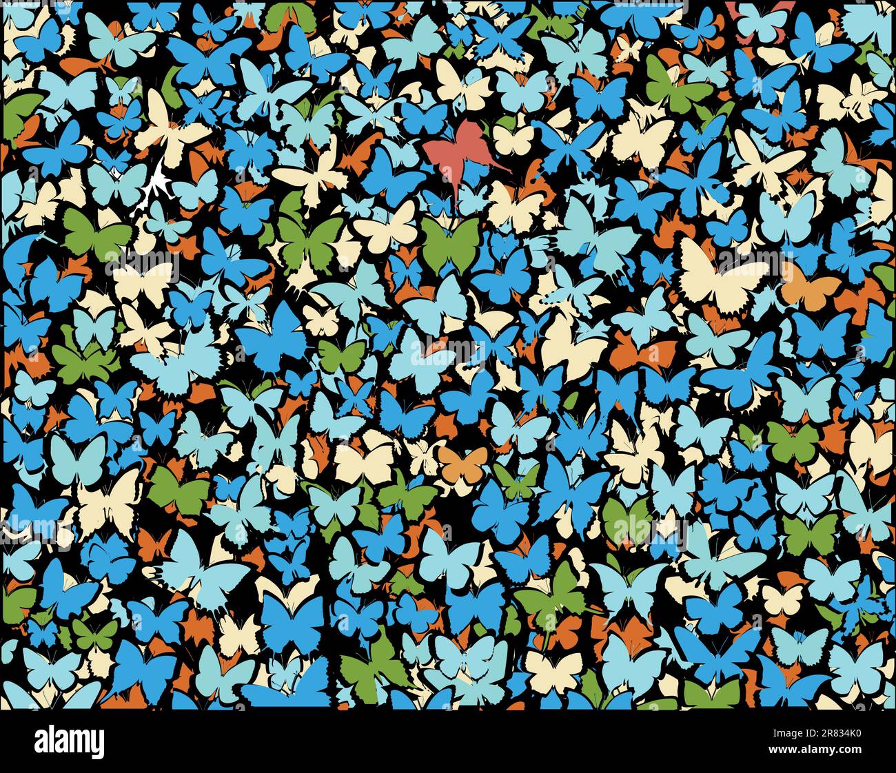 Background editable vector illustration of lots of butterflies Stock ...