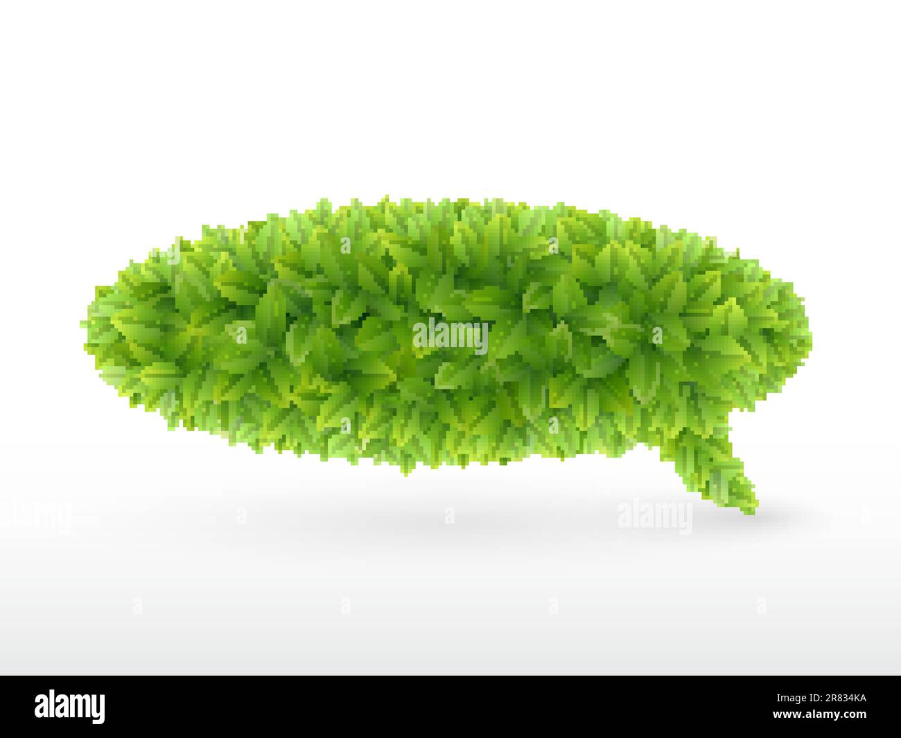 Summer Bubble for speech, Green leaves. Vector illustration Stock ...
