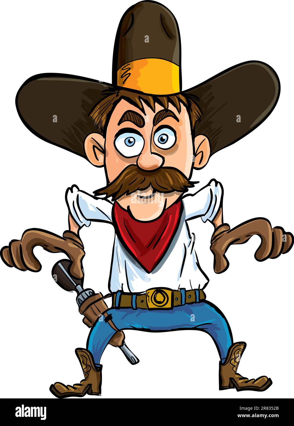 Cartoon cowboy ready to draw. Isolated Stock Vector Image & Art - Alamy