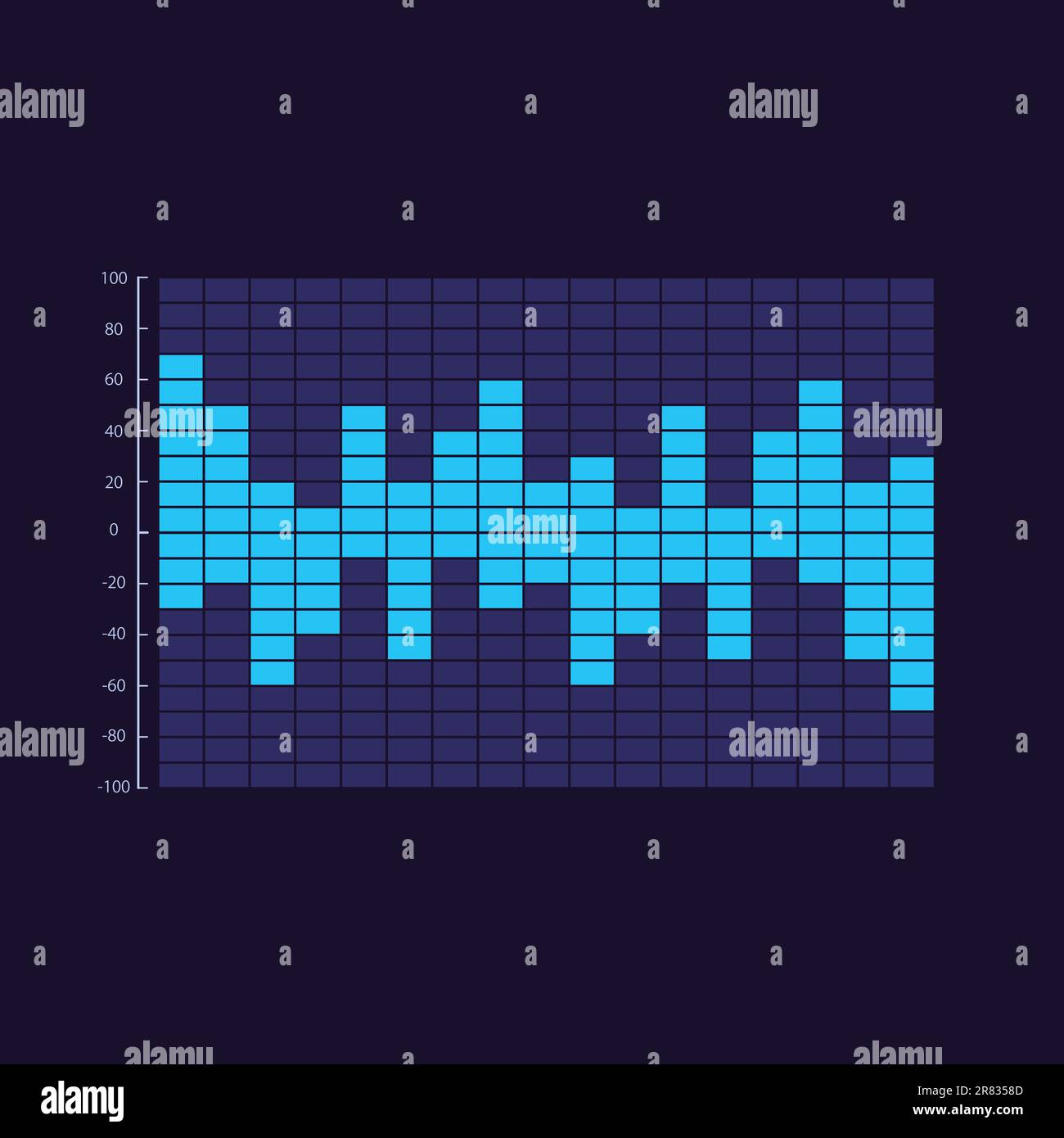 Bi Directional Infographic Chart Design Template For Dark Theme Stock