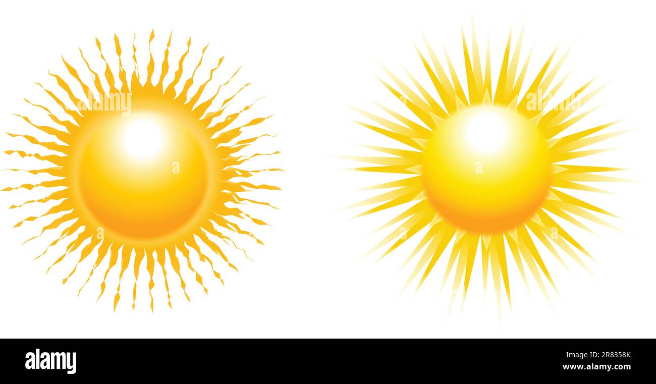 Sun set with rays isolated on white. Vector illustration Stock Vector ...