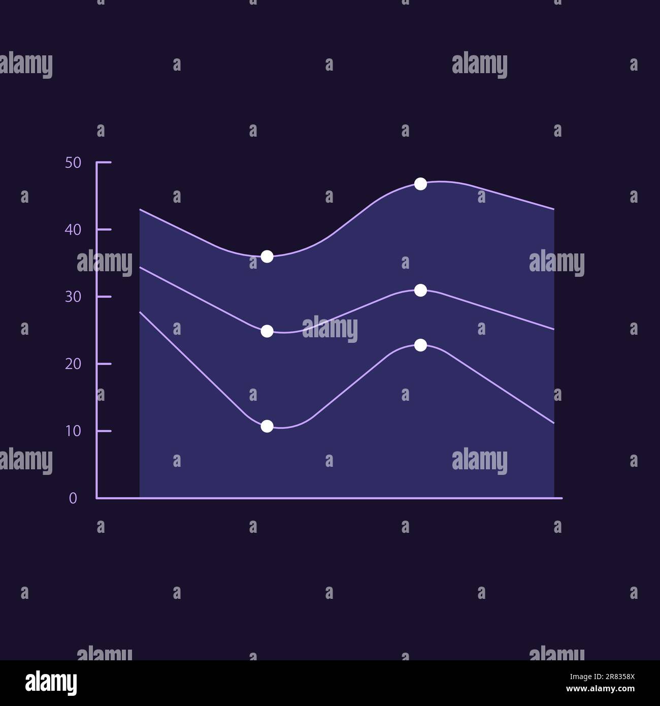 Filled area infographic chart design template for dark theme Stock ...