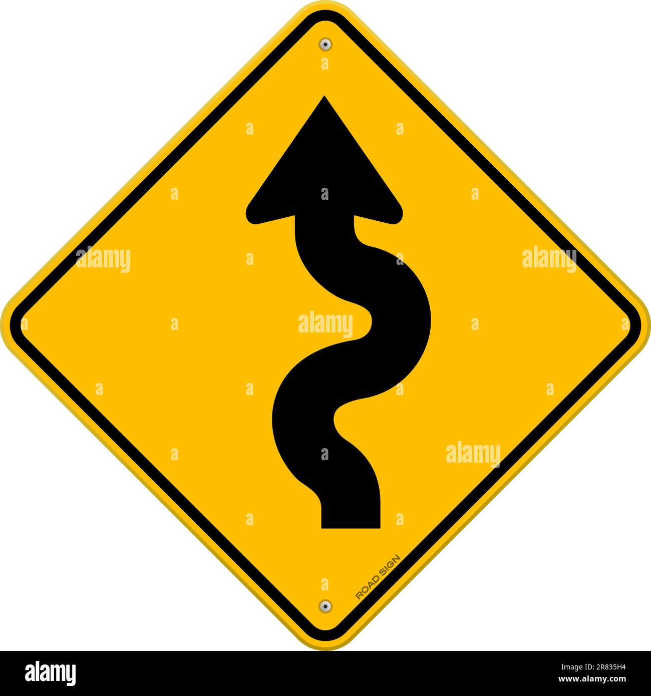 Classic yellow traffic sign with black arrow symbol Stock Vector Image ...