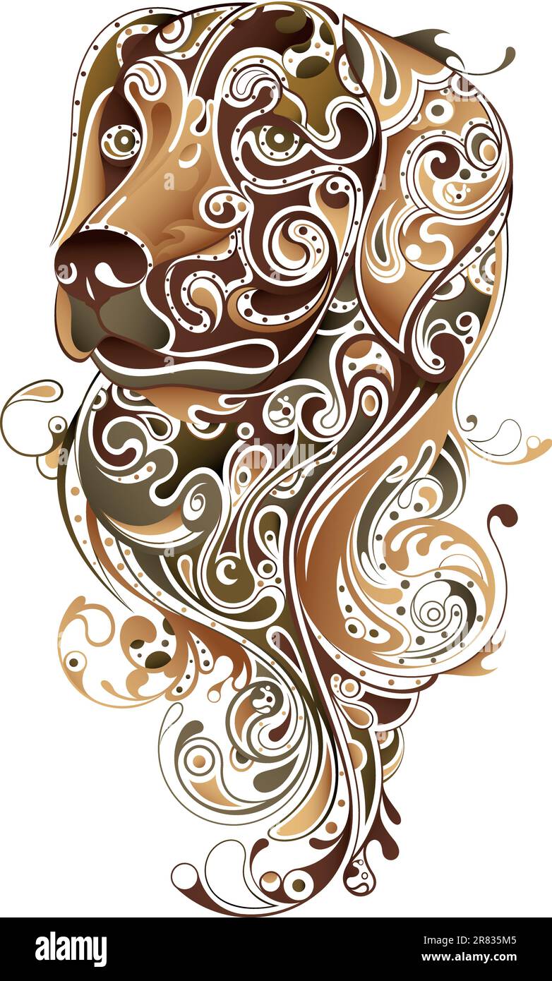 Illustration of abstract dog head Stock Vector Image & Art - Alamy