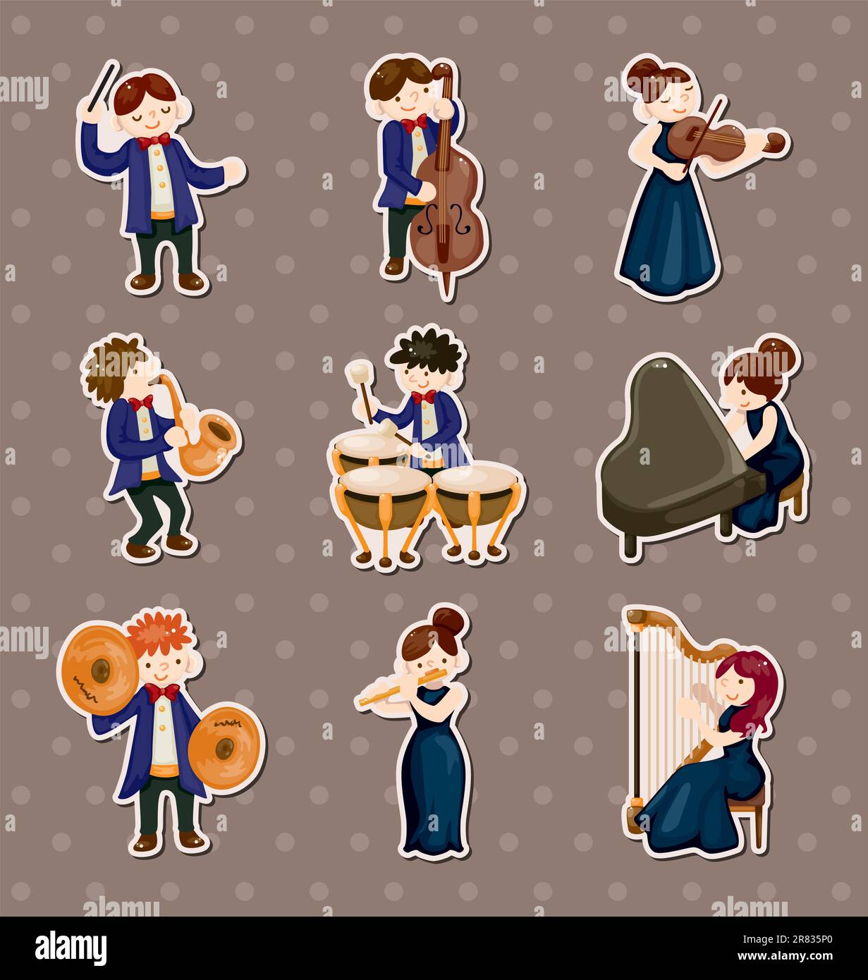 orchestra music player stickers Stock Vector Image & Art - Alamy