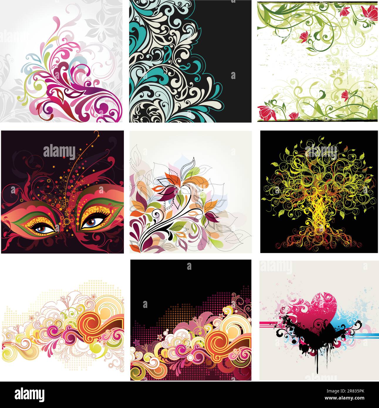 illustration drawing of floral background Stock Vector Image & Art - Alamy