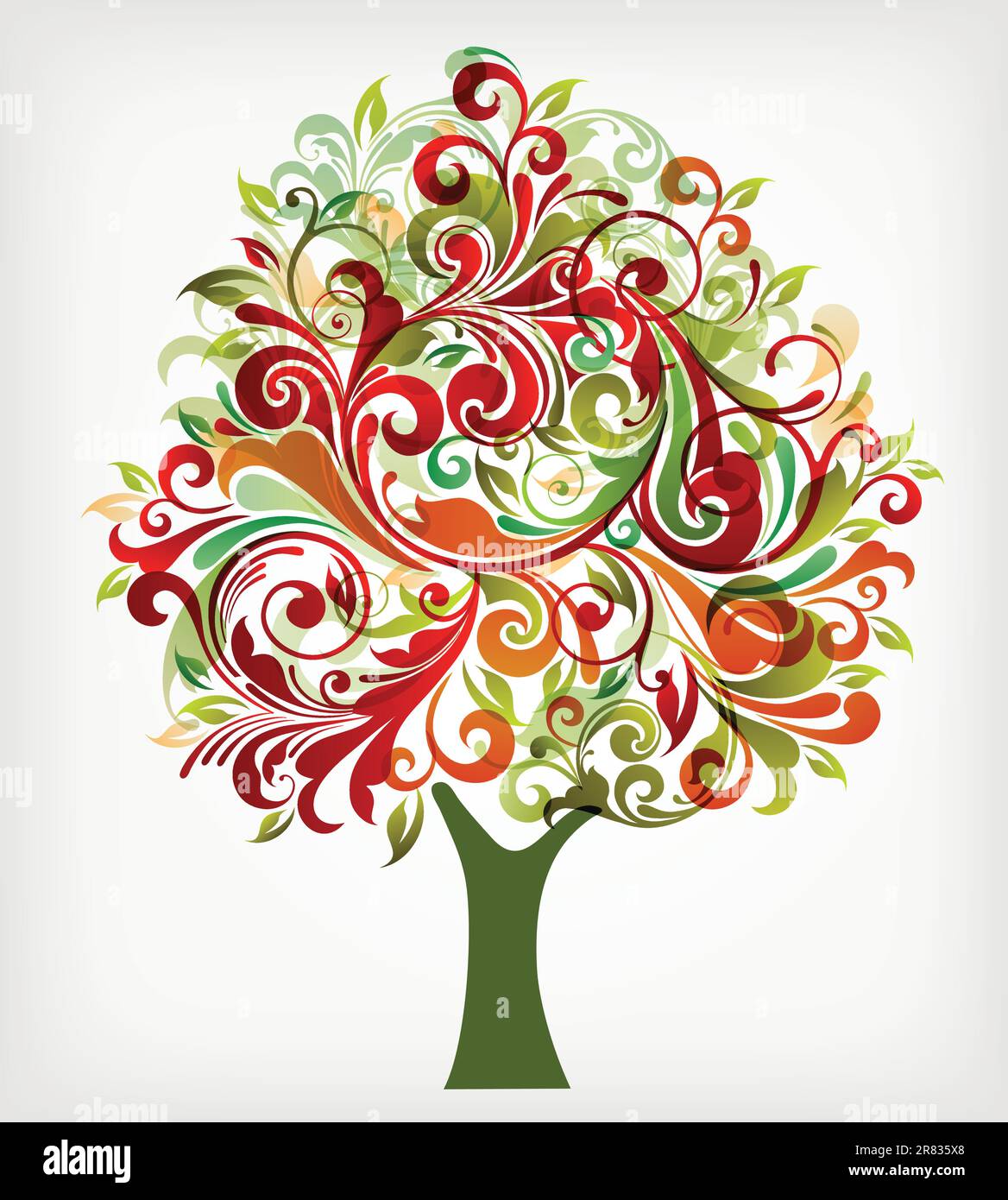 illustration drawing of abstract floral tree Stock Vector Image & Art ...