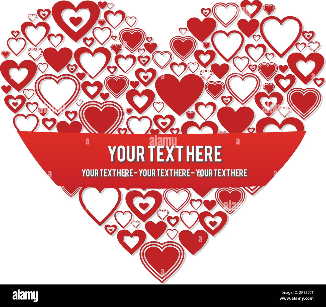 Illustration of a heart with a banner for custom text Stock Vector ...