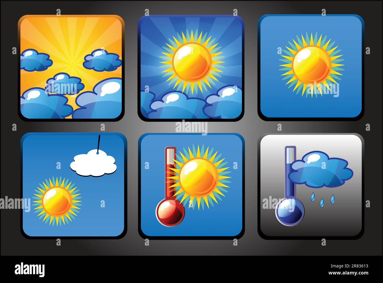 Vector background for app icons. Weather set or collection Stock Vector ...