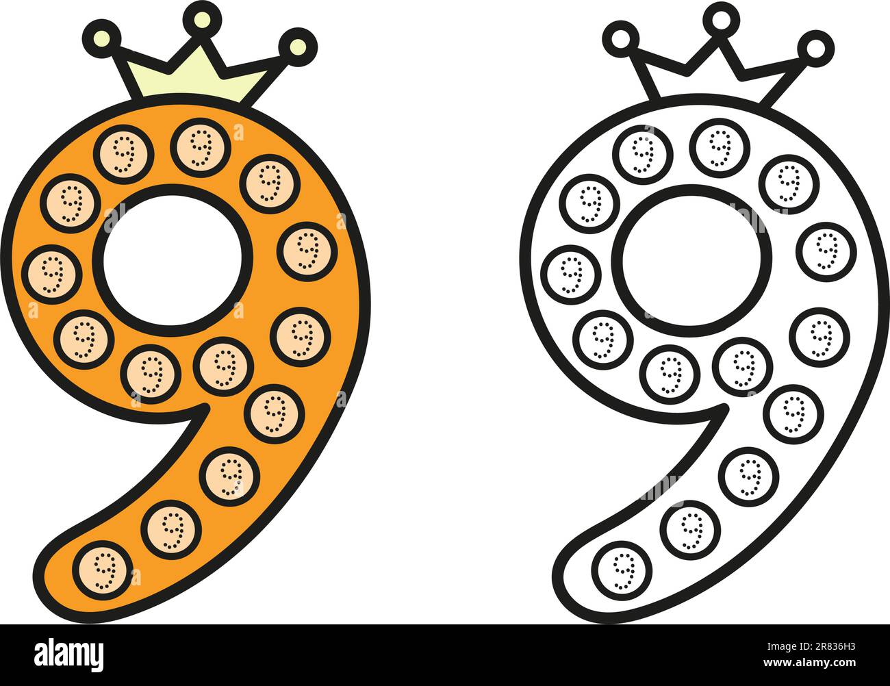 Number 9 Clipart Black And White