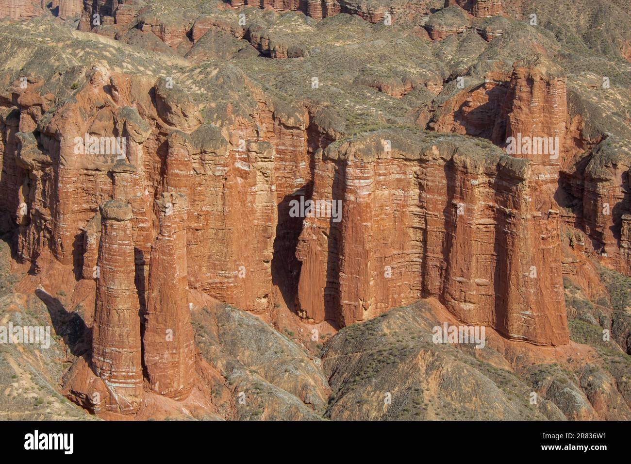 Nature Sculptures in Binggou Danxia Canyon Landform in Zhangye, Sunan ...