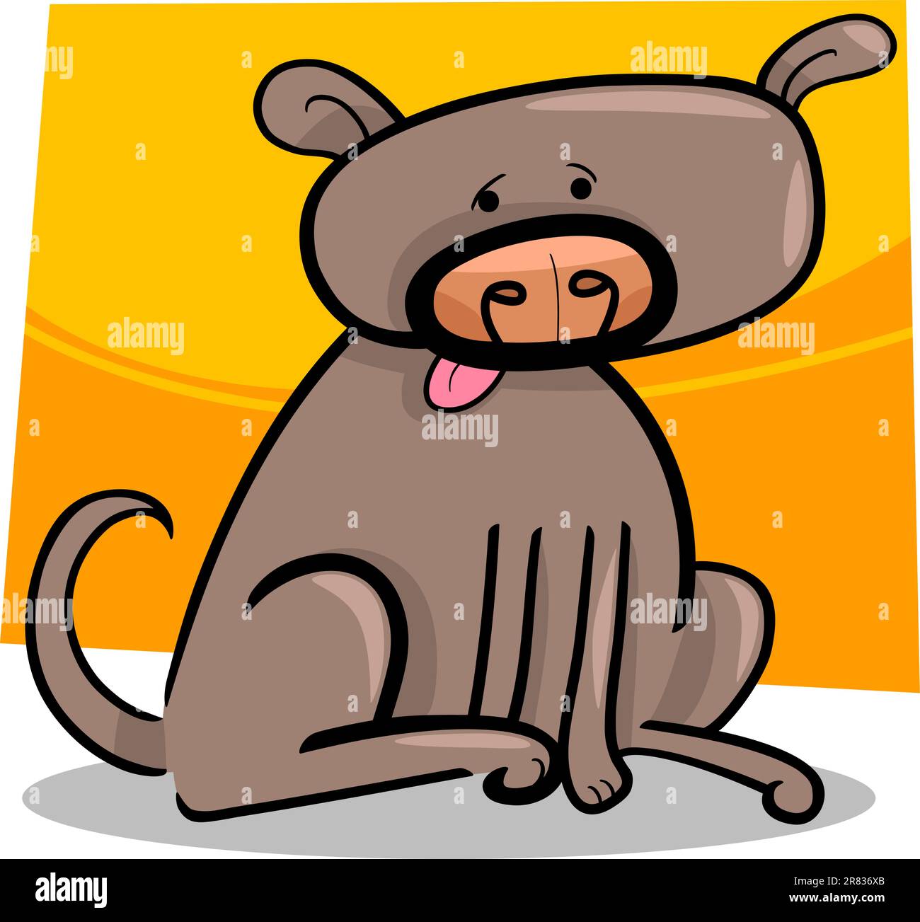 cartoon doodle illustration of funny brown dog Stock Vector Image & Art ...