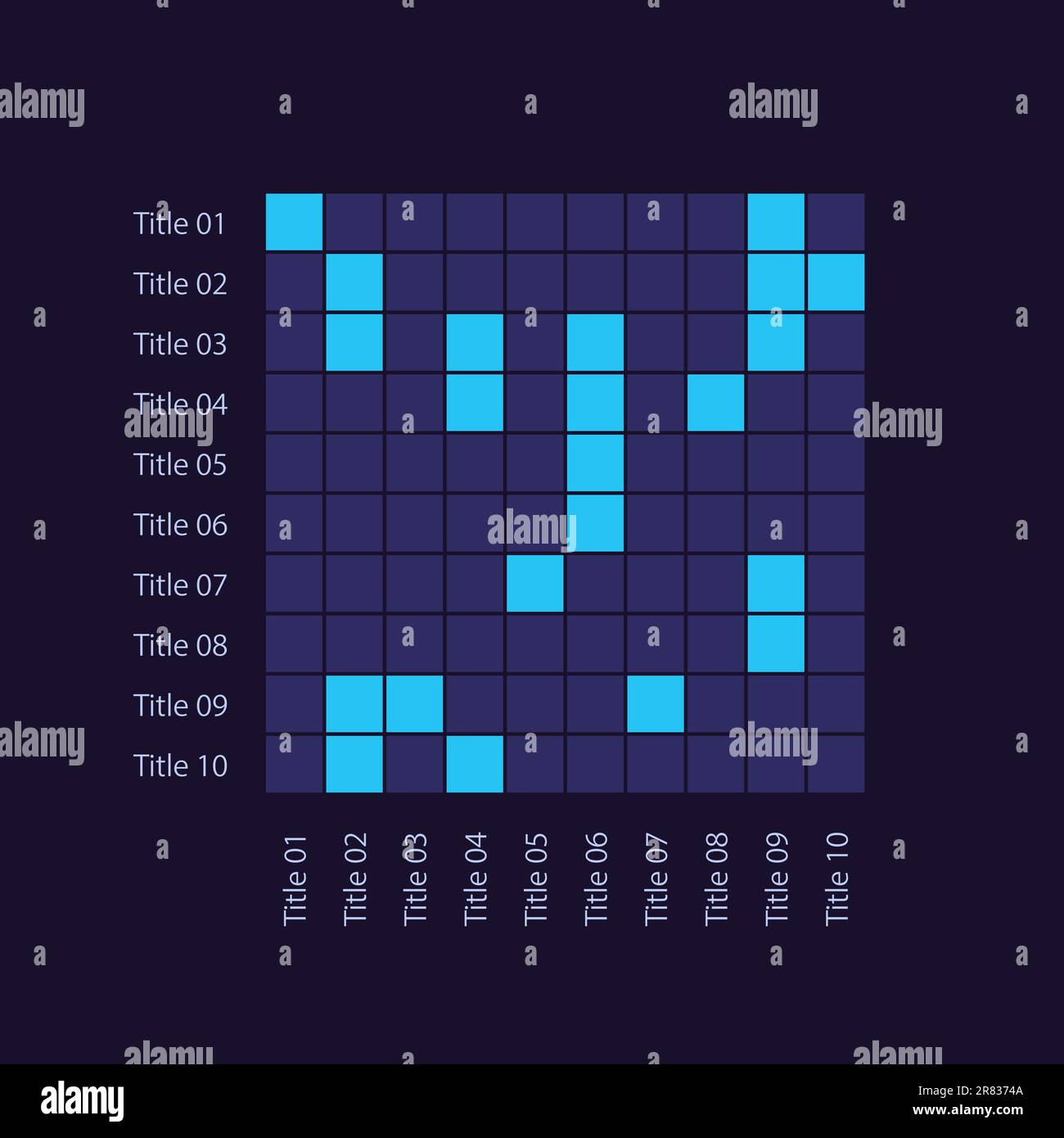 Plotting grid infographic chart design template for dark theme Stock ...