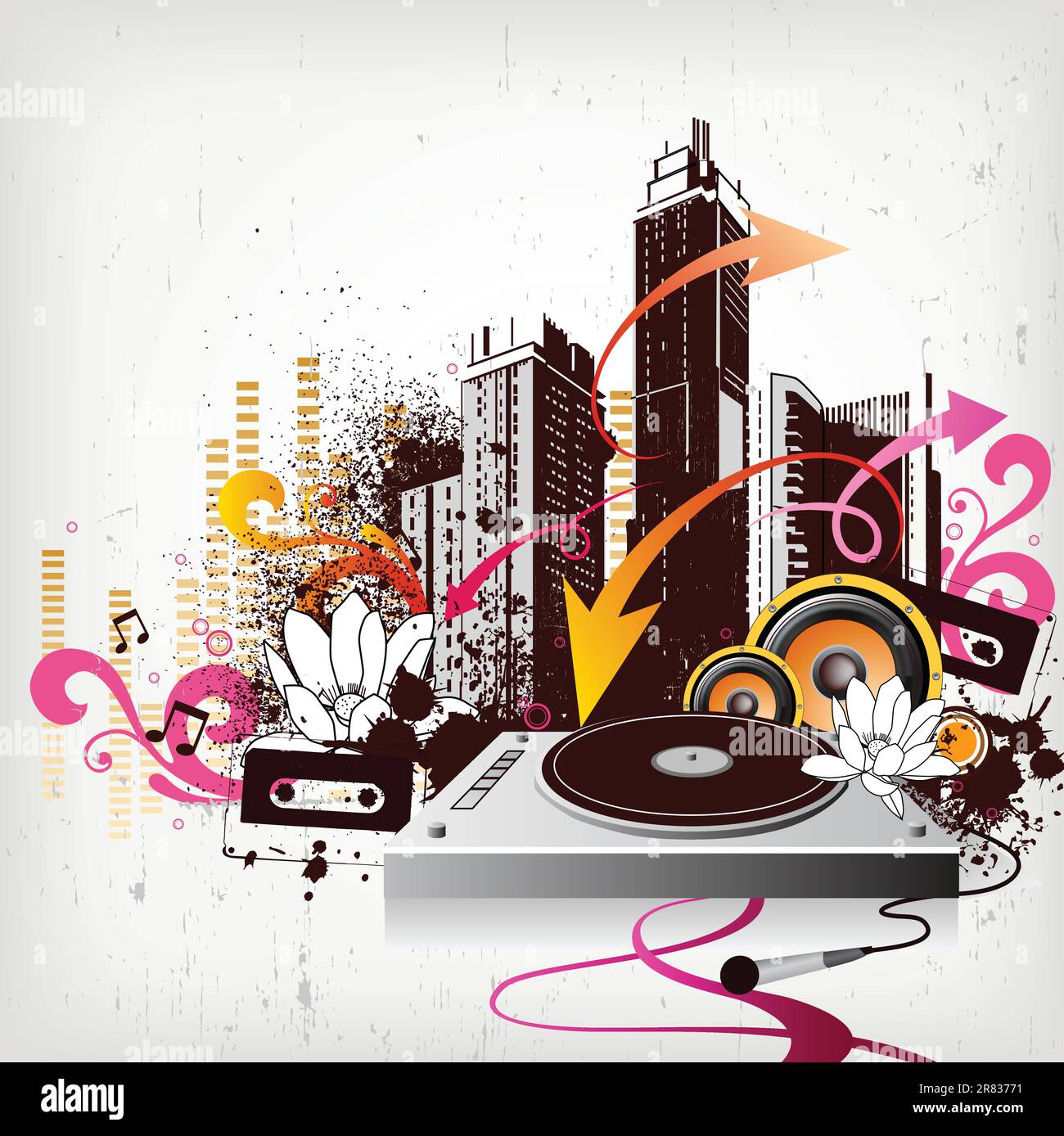 illustration drawing of music city Stock Vector Image & Art - Alamy