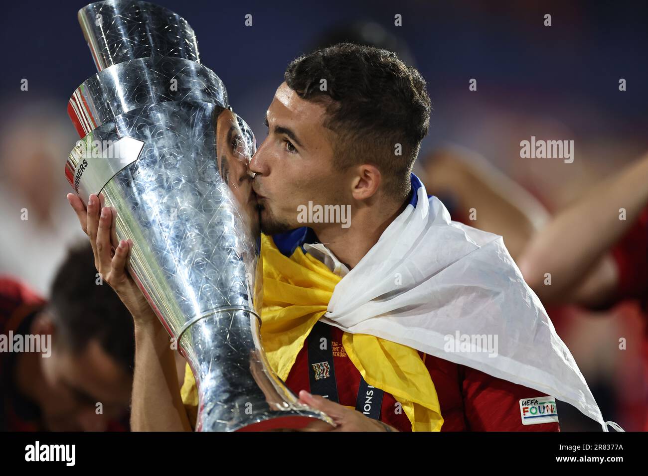 ROTTERDAM, Netherlands. , . 15 Yeremy Pino of Spain with the Trophy ...