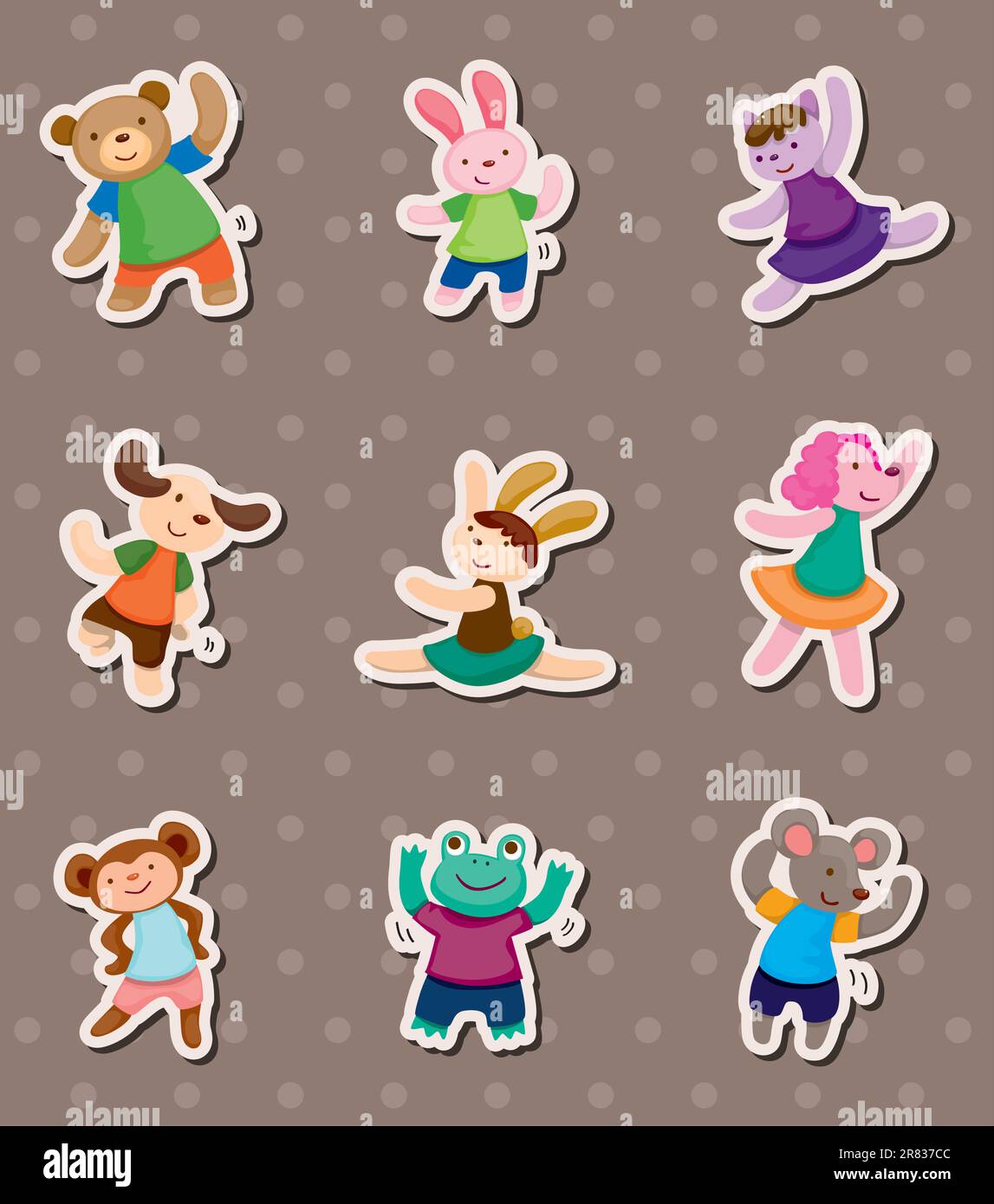 animal dance stickers Stock Vector Image & Art - Alamy