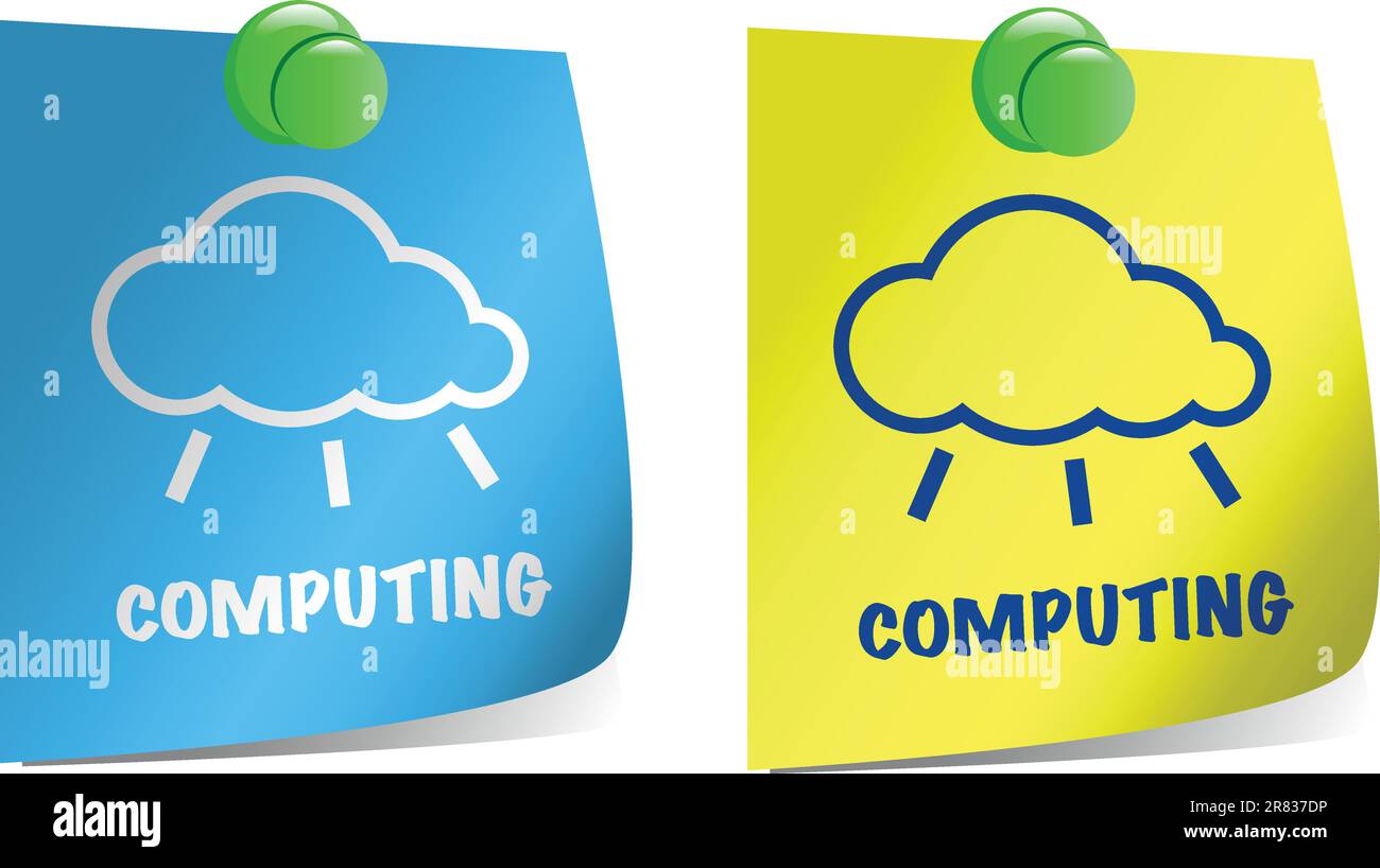 Cloud computing concept. Notepaper with cloud shape and Computing word ... Cloud computing concept. Notepaper with cloud shape and Computing word ...