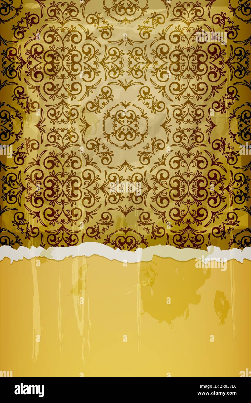 vector seamless pattern on crumpled paper with grunge blots and ...