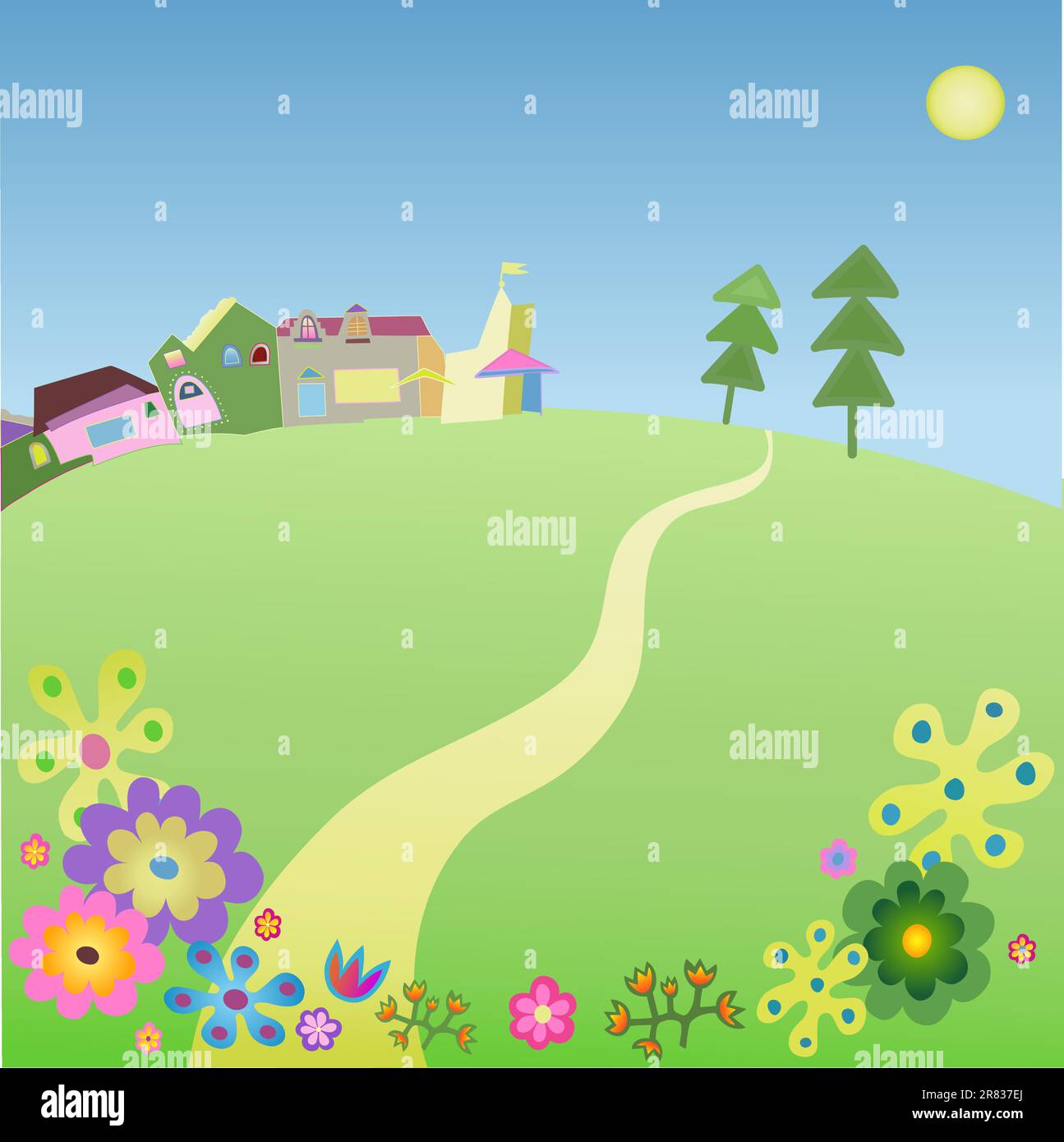 Picture beautiful village house Stock Vector Images - Alamy