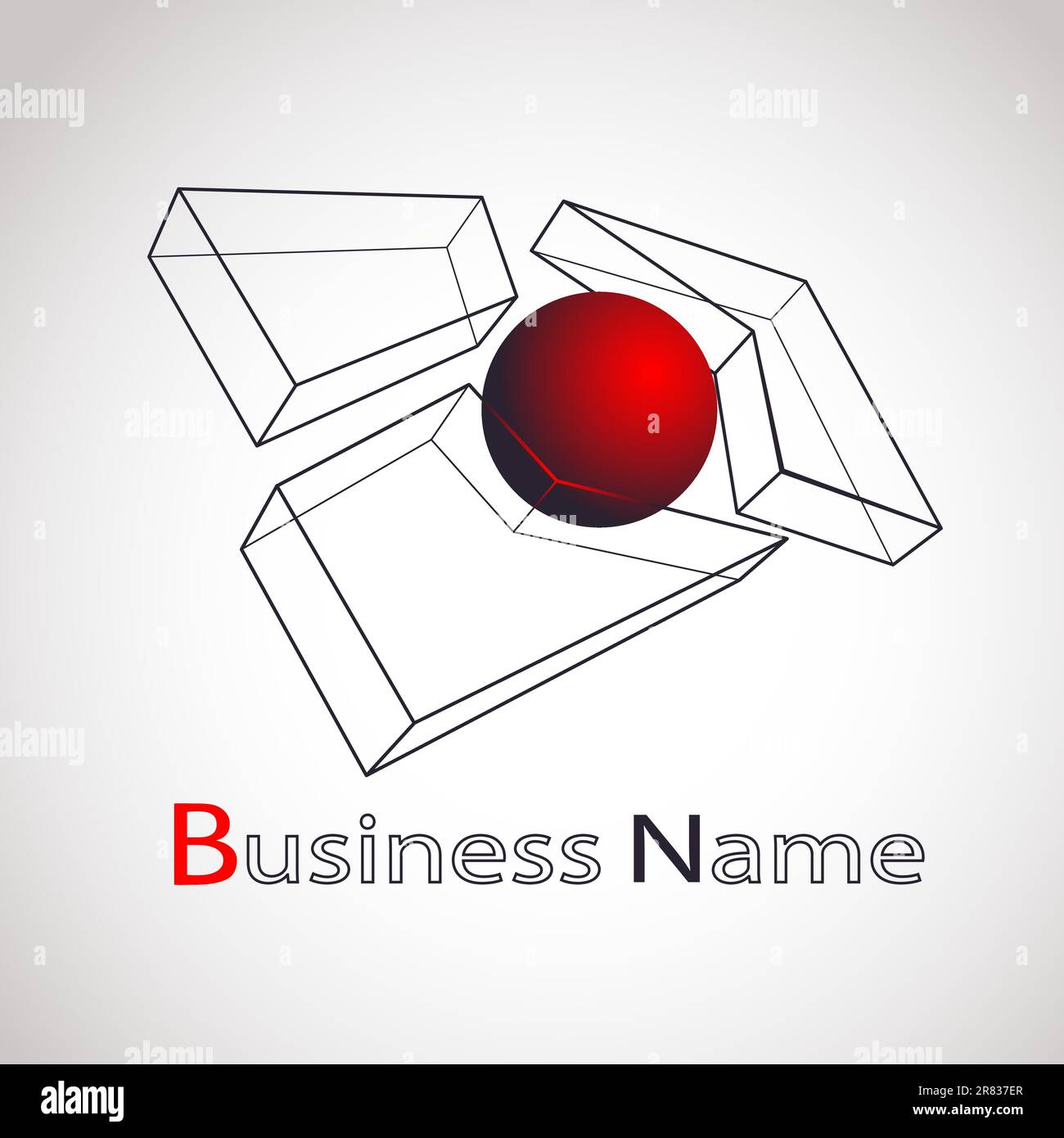 Red sphere breaking element - abstract symbol Stock Vector Image & Art ...