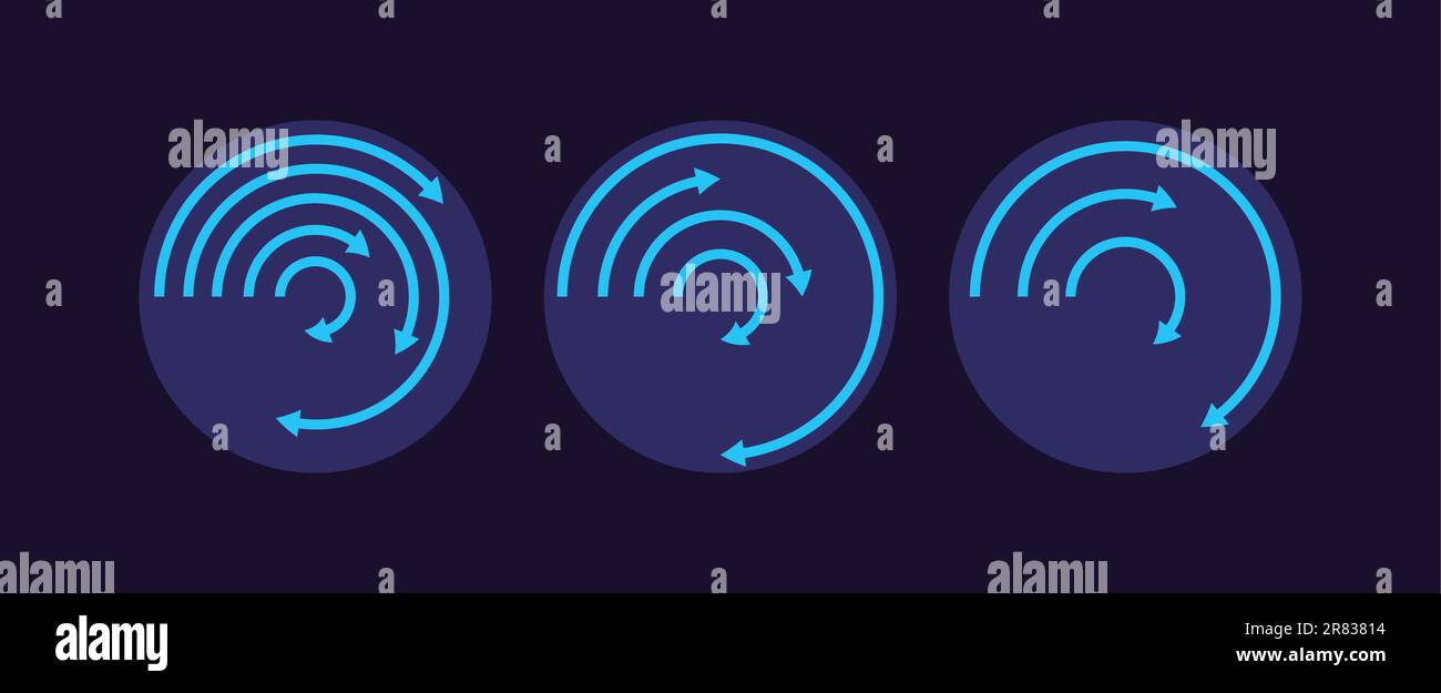 Radial arrow infographic chart design template set for dark theme Stock ...