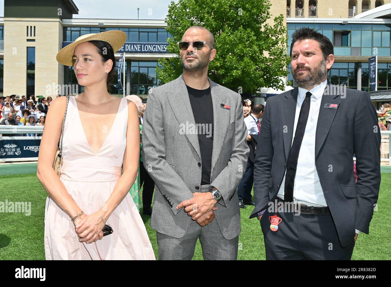 Chantilly, France. 18th June, 2023. Tony Parker and his girlfriend Alize Lim attending the Prix ...