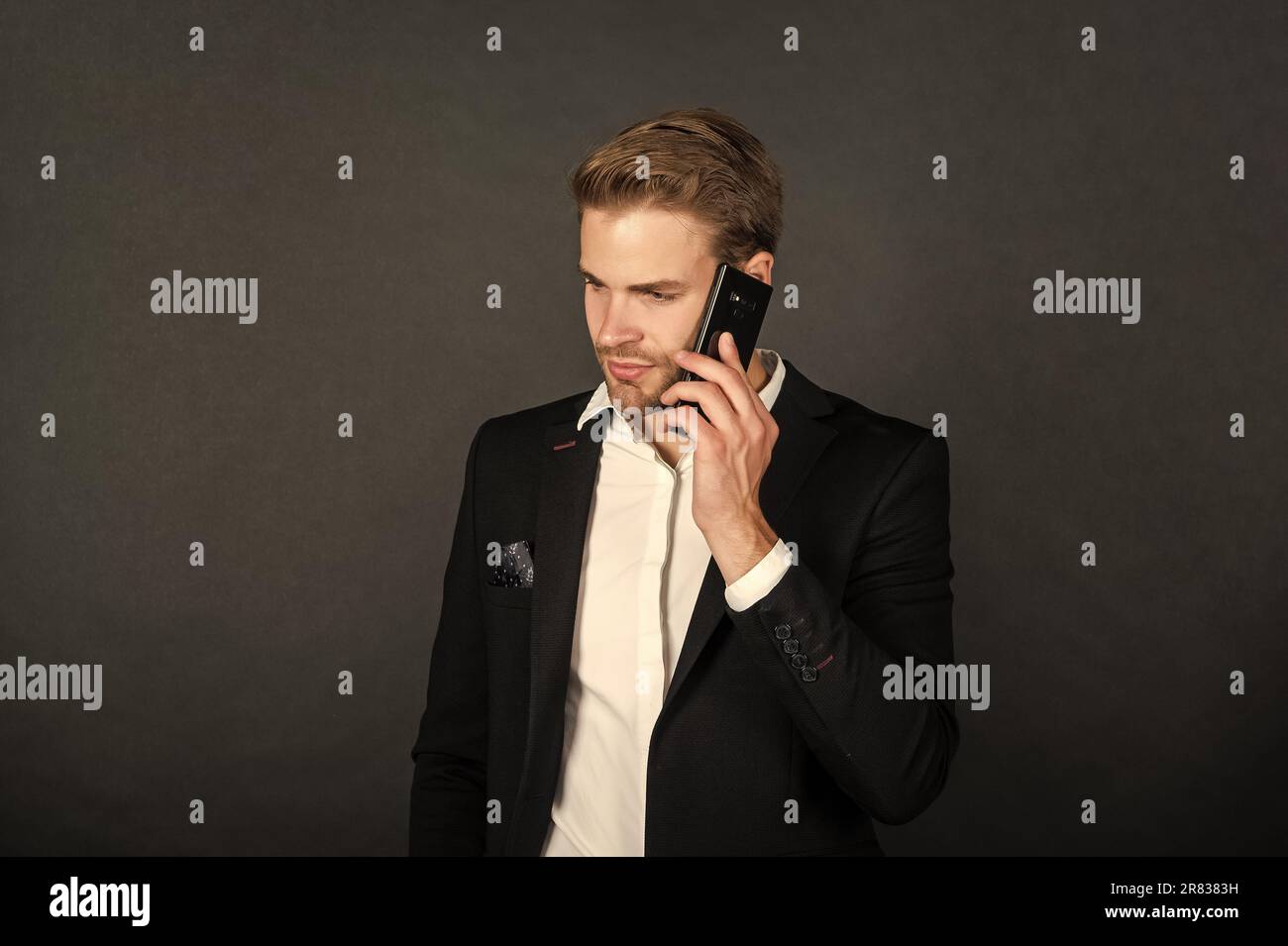 business modern communication of businessman with phone Stock Photo - Alamy