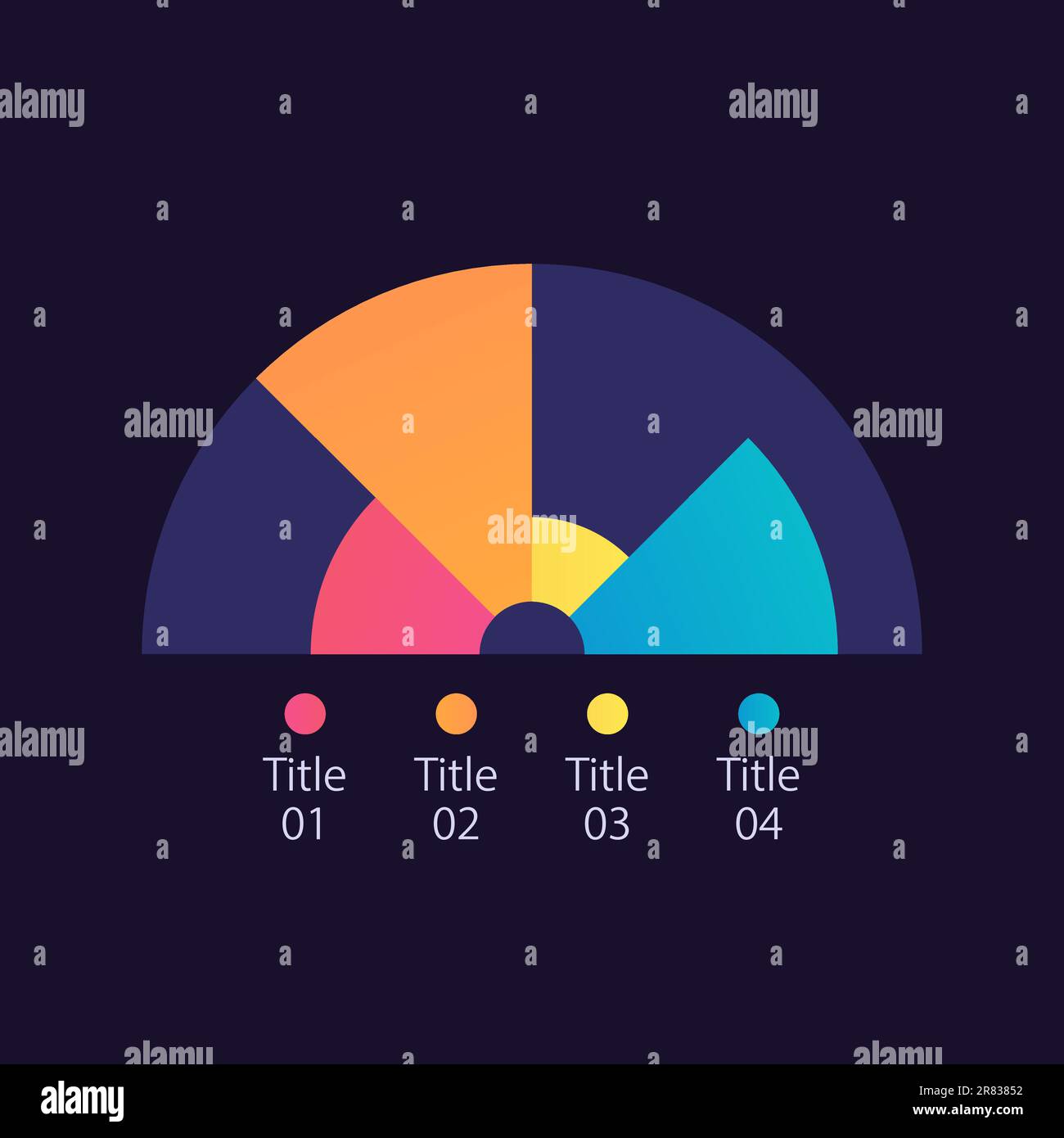 Arc infographic chart design template for dark theme Stock Vector Image ...