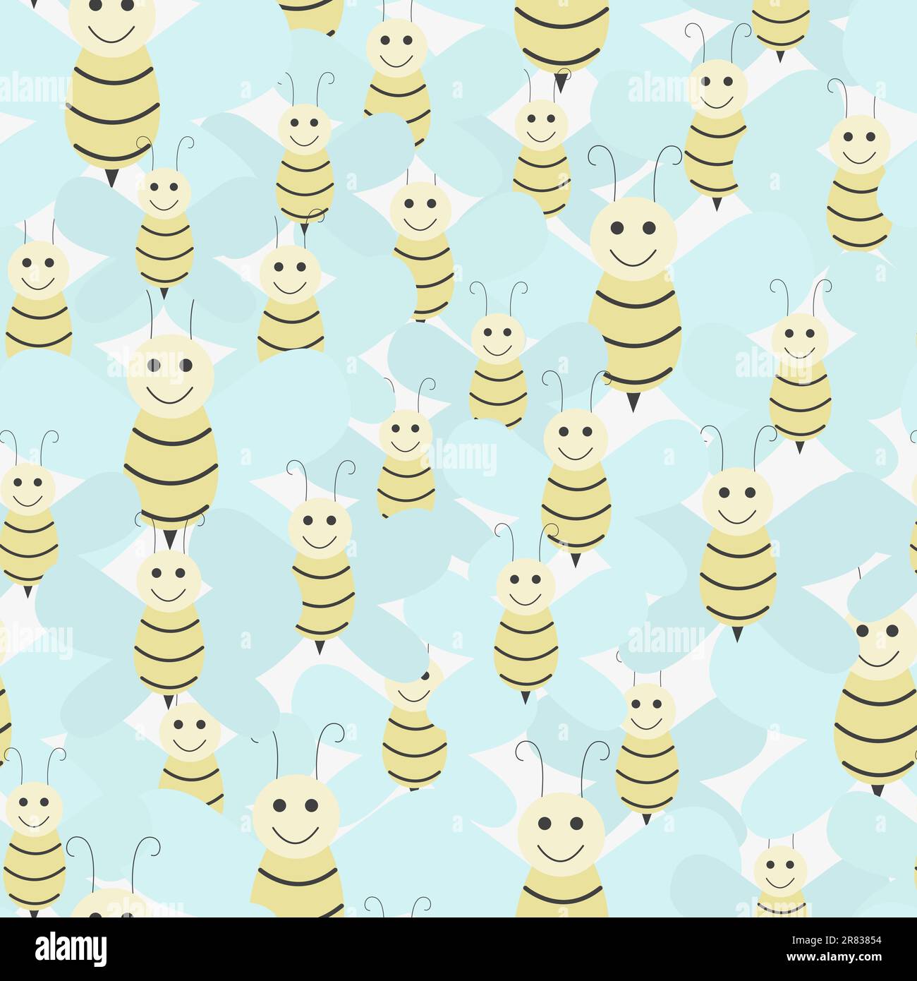 Cute seamless pattern with little bees. Wrapping paper template ...