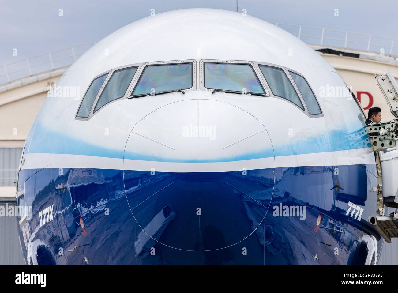 Le Bourget, France. 18th June, 2023. The Boeing 777X is the latest ...