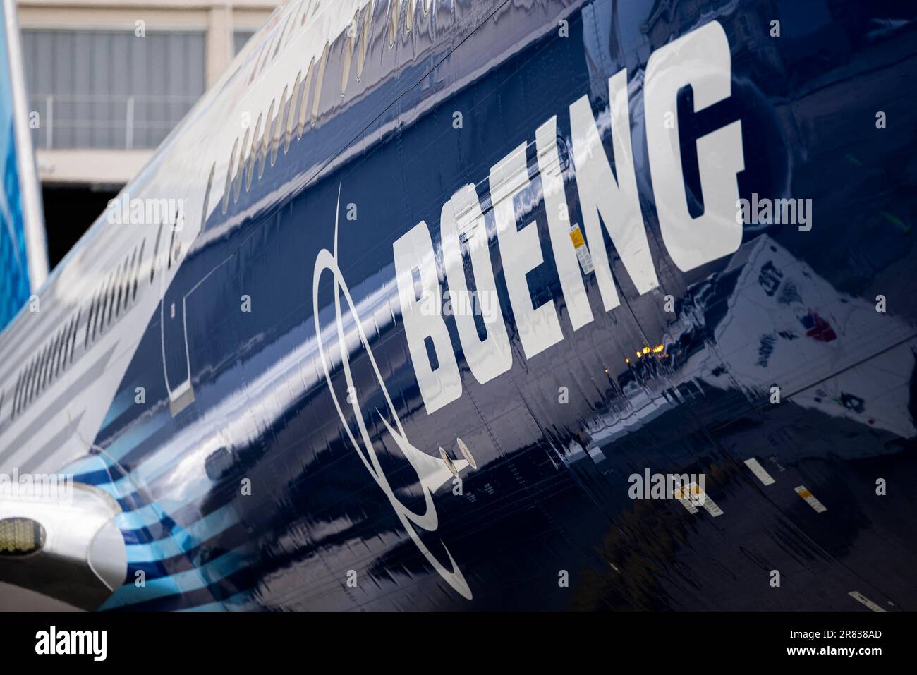 Le Bourget, France. 18th June, 2023. The Boeing 777X is the latest ...