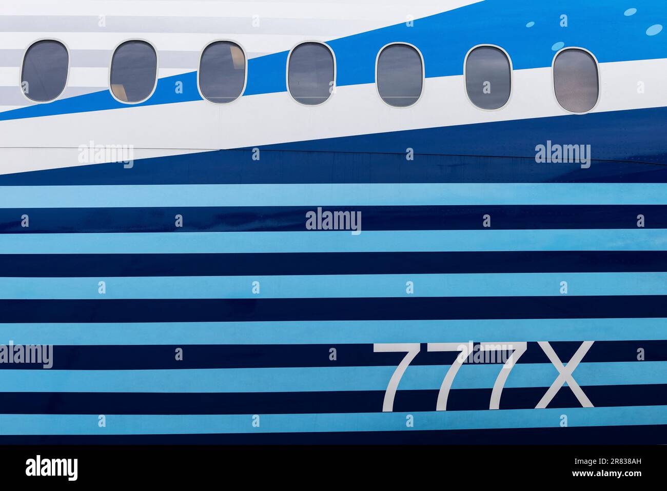 Le Bourget, France. 18th June, 2023. The Boeing 777X is the latest ...