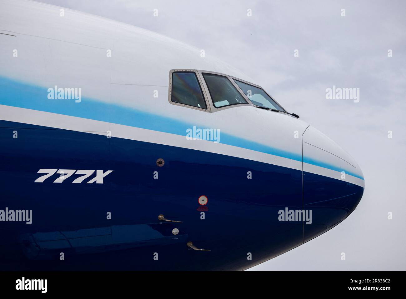 Le Bourget, France. 18th June, 2023. The Boeing 777X is the latest ...