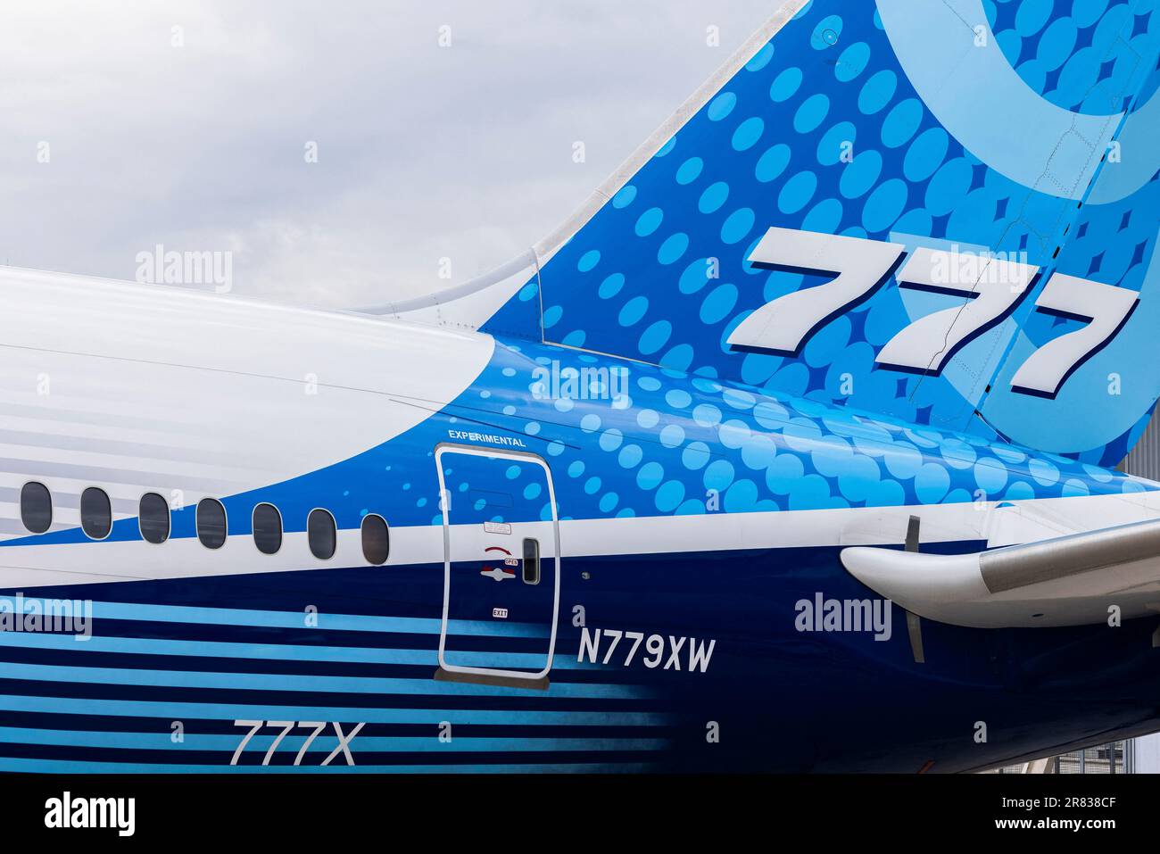 Le Bourget, France. 18th June, 2023. The Boeing 777X is the latest ...
