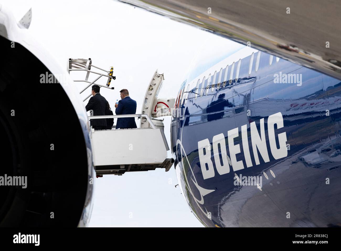 Le Bourget, France. 18th June, 2023. The Boeing 777X is the latest ...