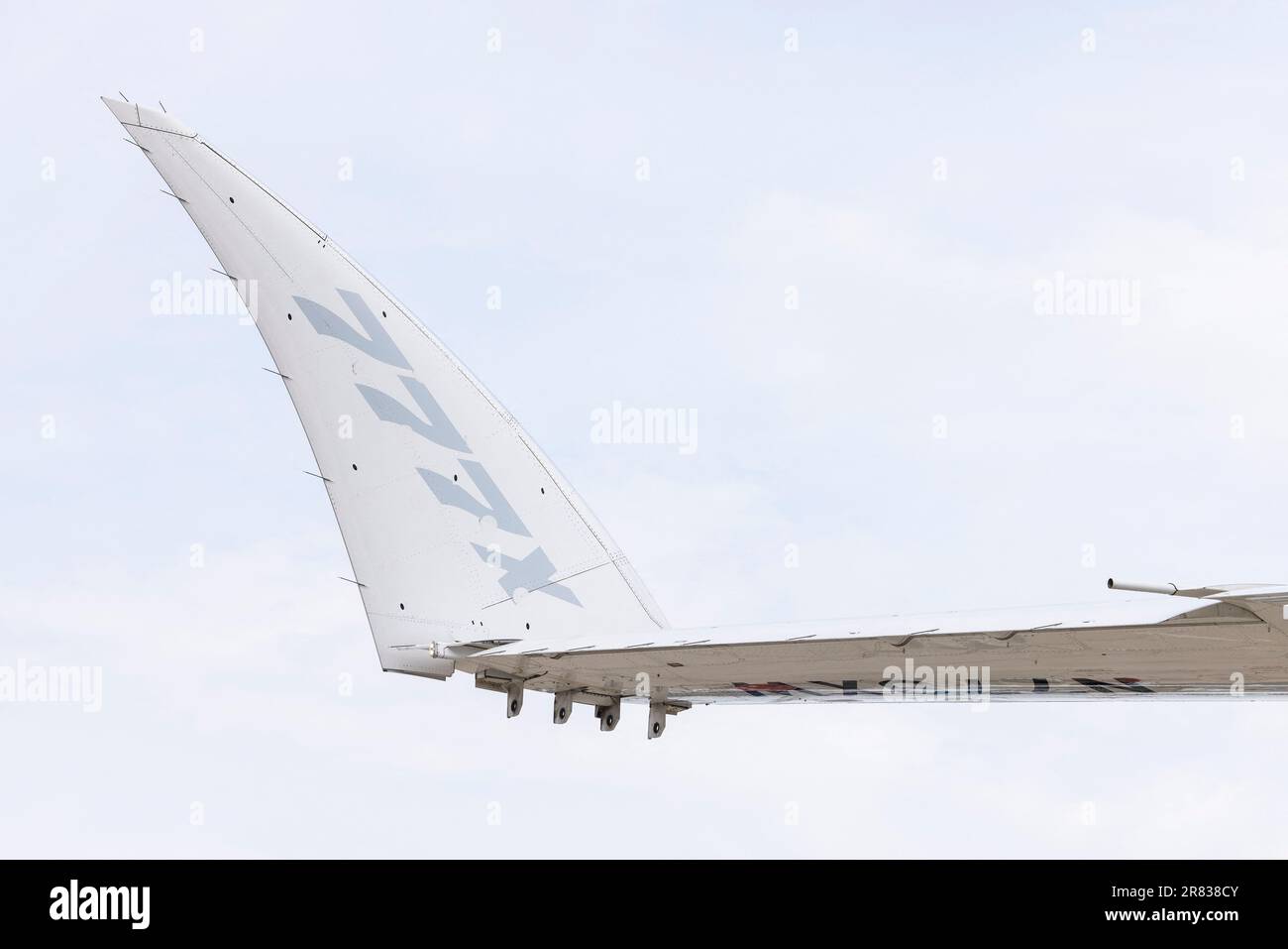 Le Bourget, France. 18th June, 2023. The Boeing 777X is the latest ...