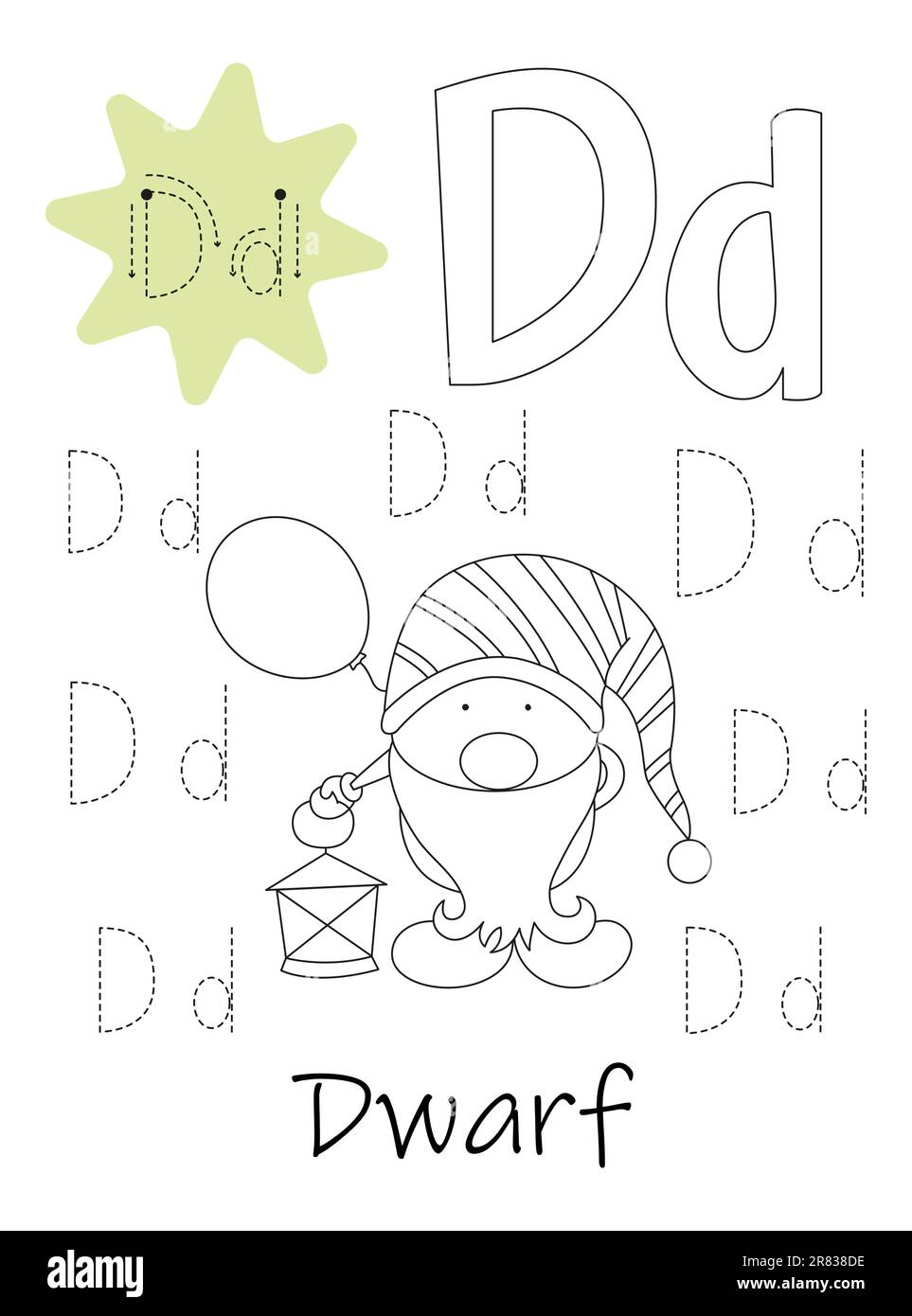 Coloring book - copybook for children. Letter D Stock Vector Image ...