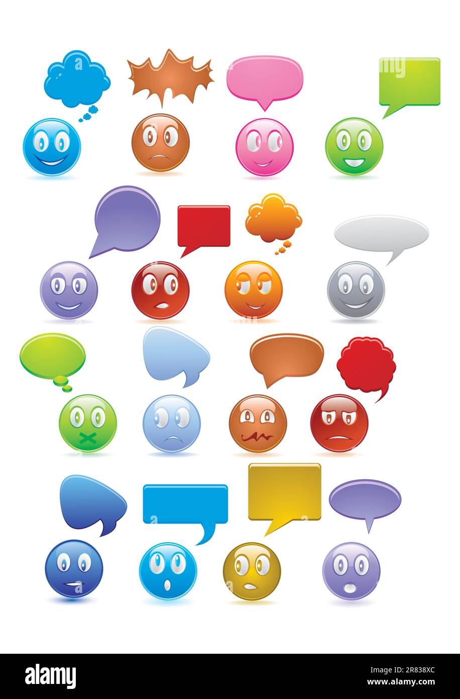 set of smiles with bubbles Stock Vector Image & Art - Alamy