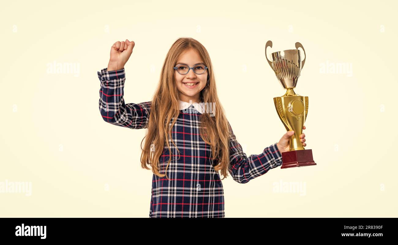 photo of glad excellent school girl with award. excellent school girl ...